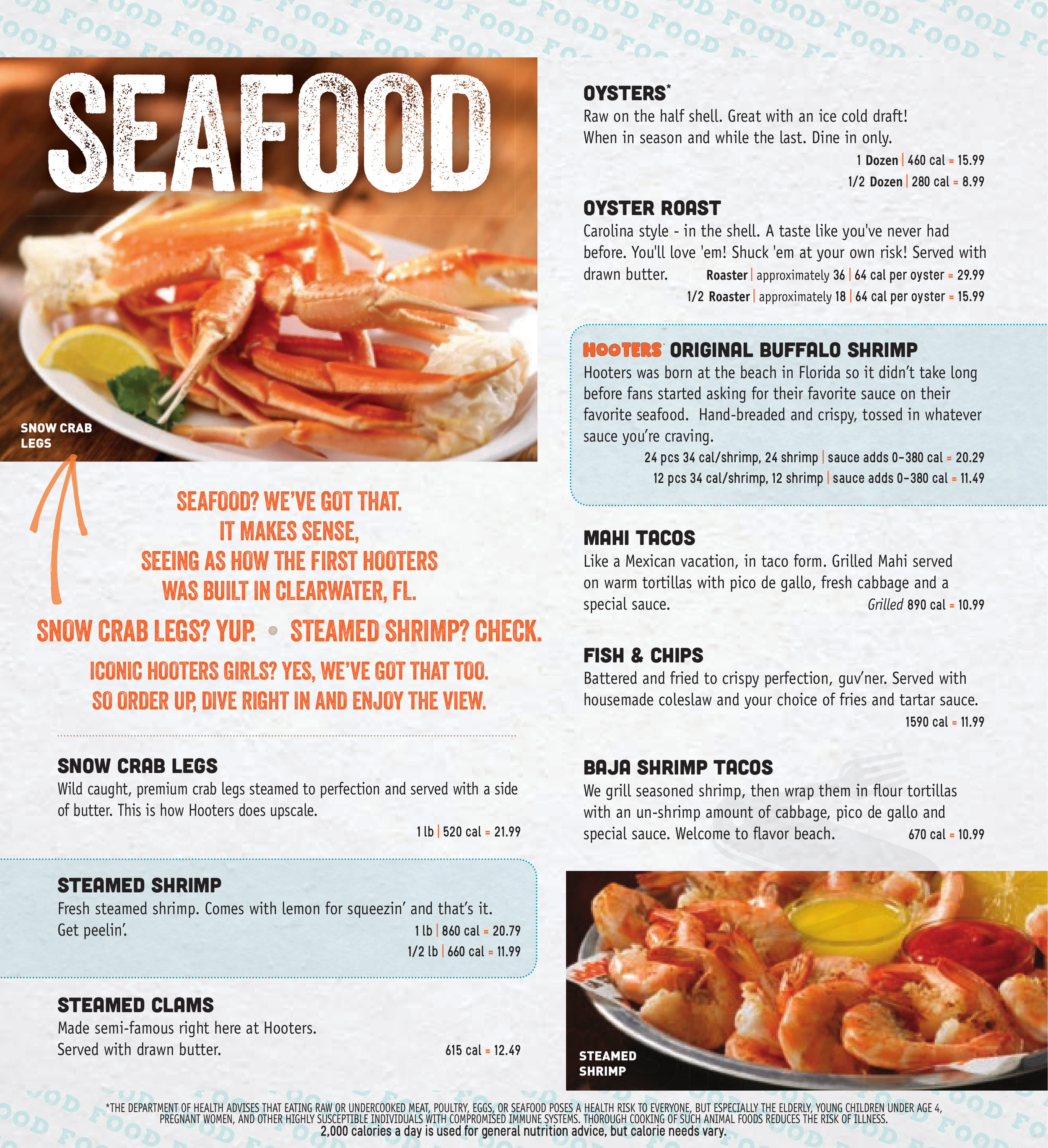 Menu - Warwick RI's Hooters of Newark | Sirved