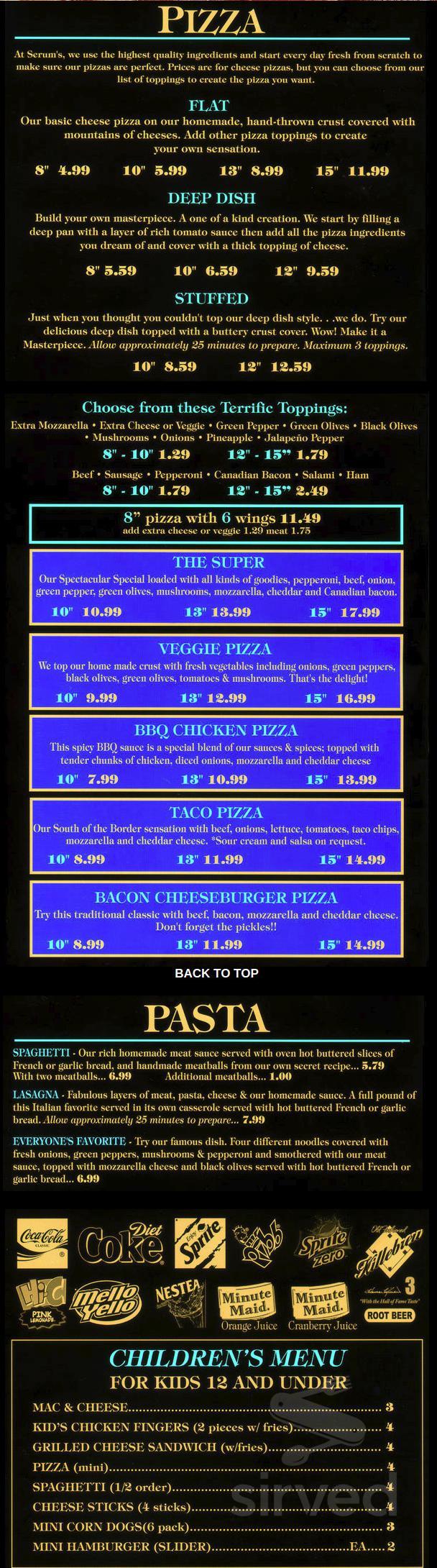 Serum's Good Time Emporium menus in Anoka, Minnesota, United States