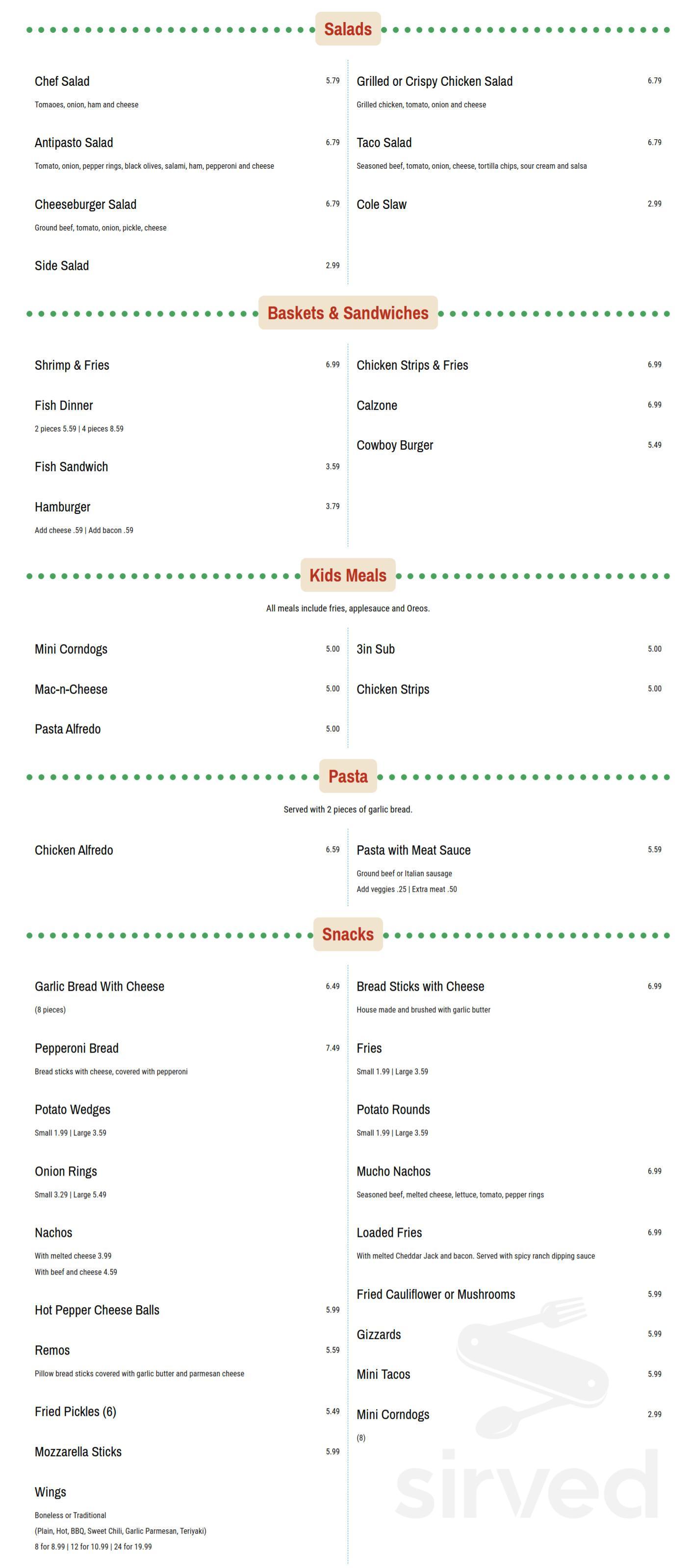 Clubhouse Pizza Florida menus in Florida, Ohio, United States