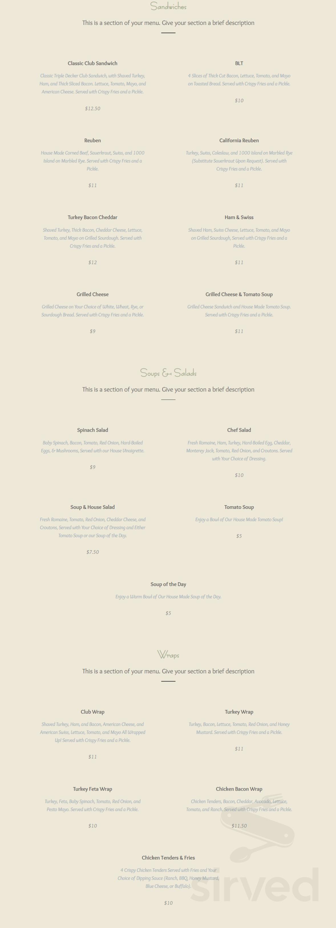 Menu - East Lansing MI's Square One Breakfast & Bakery | Sirved