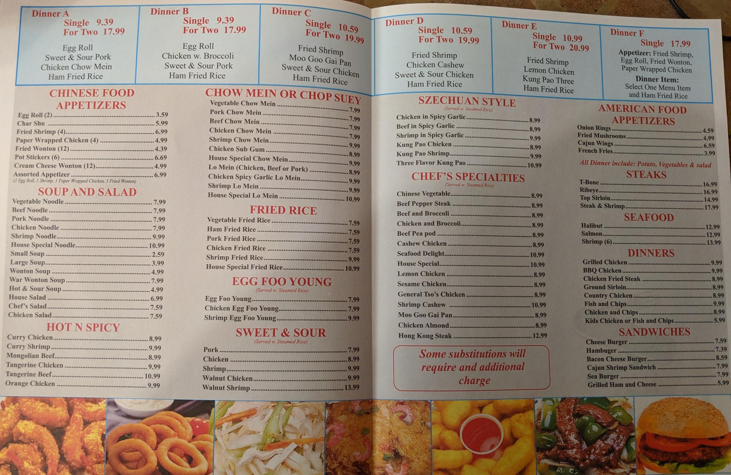 Menu for T-Bone Restaurant in Springville, UT | Sirved