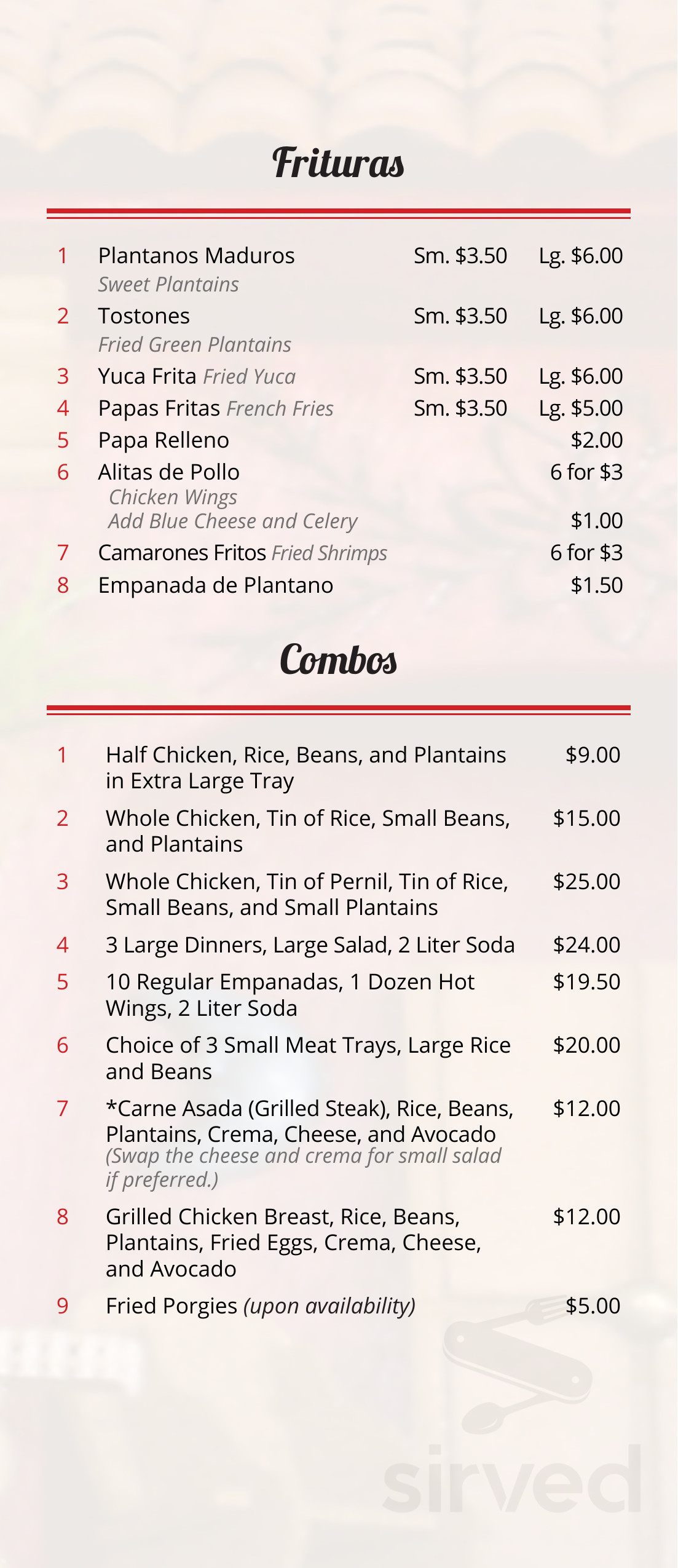 Vicky's Casa del Sabor menus in Lindenhurst, New York, United States