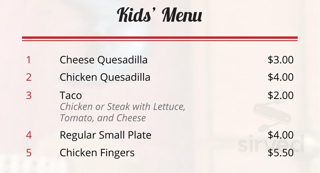 Vicky's Casa del Sabor Menu - Lindenhurst, New York | Sirved