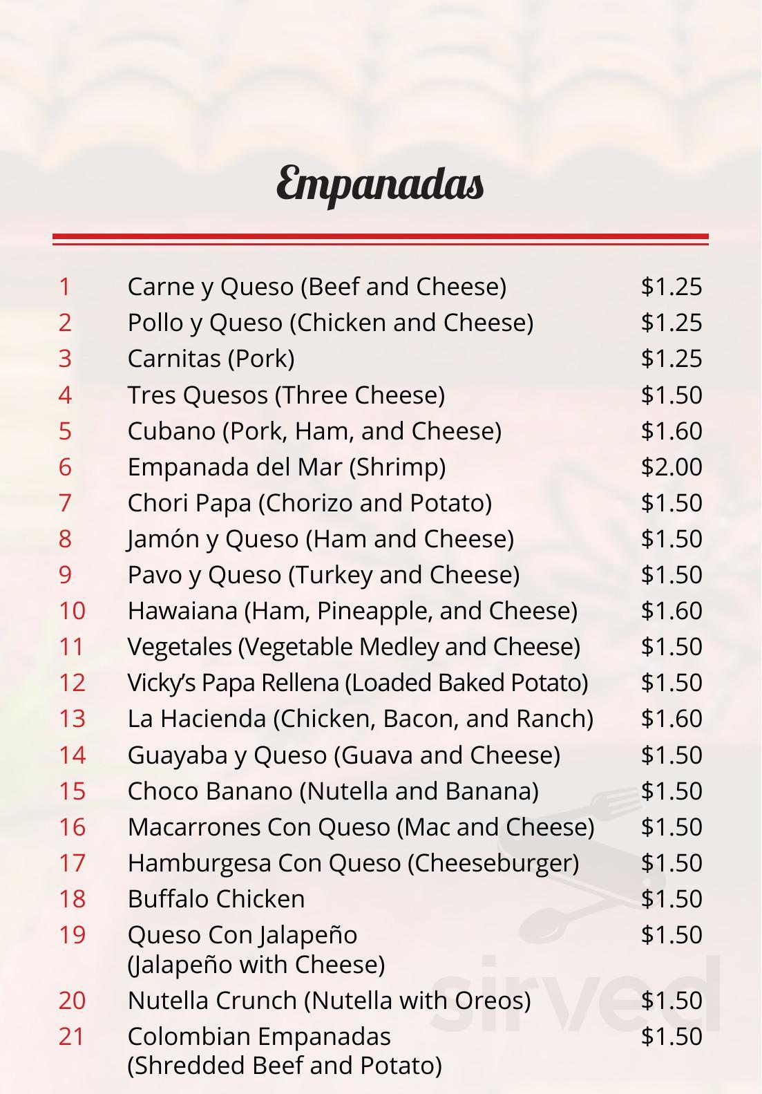 Vicky's Casa del Sabor menus in Lindenhurst, New York, United States