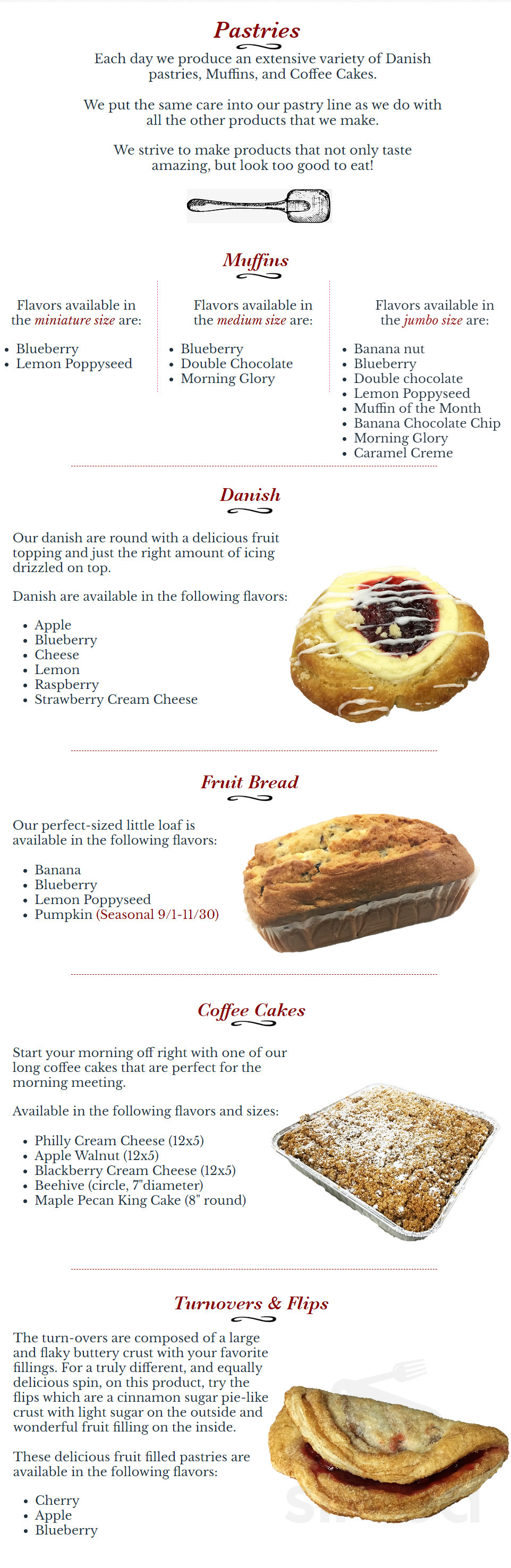 Grandma's Bakery menu in White Bear Lake, Minnesota, USA