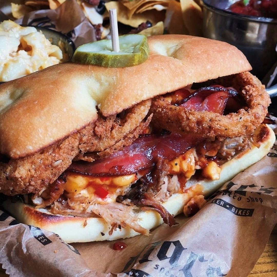 Mac's Speed Shop menu in Concord, North Carolina, USA