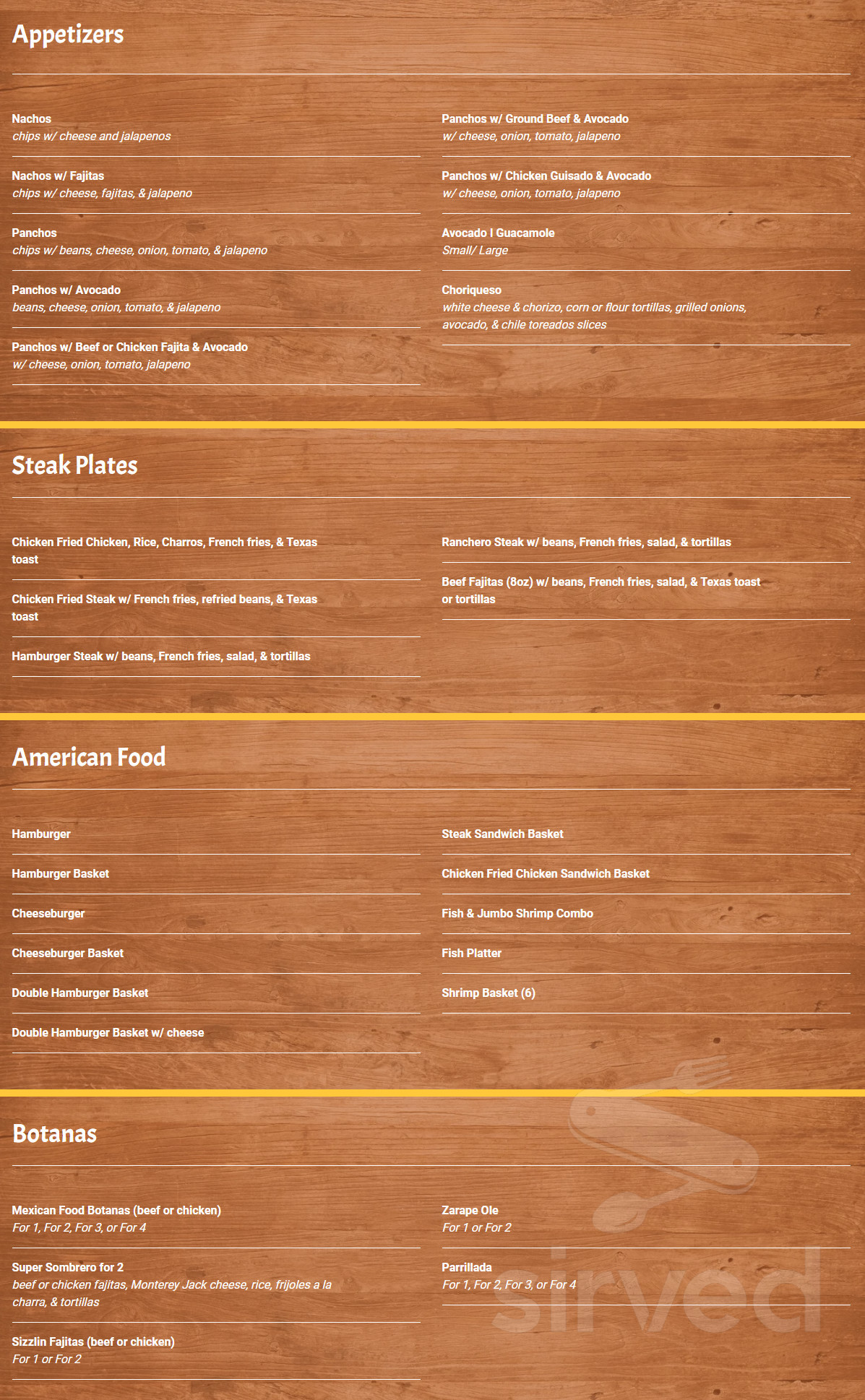 Taco Ole - Sharyland menu in Mission, Texas, USA