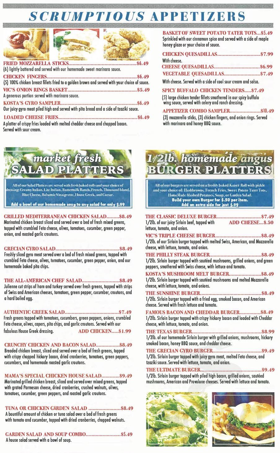 Menu for Kosta & Vic's Family Restaurant in Cleveland, OH | Sirved