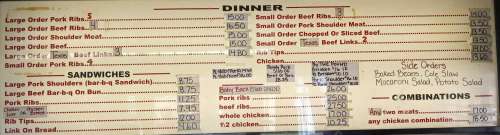 Jay Bee's Bar-B-Q menu in Gardena, California, USA