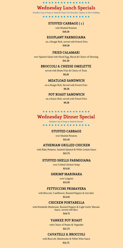 Franklin Park Diner menu in Franklin Park, New Jersey, USA