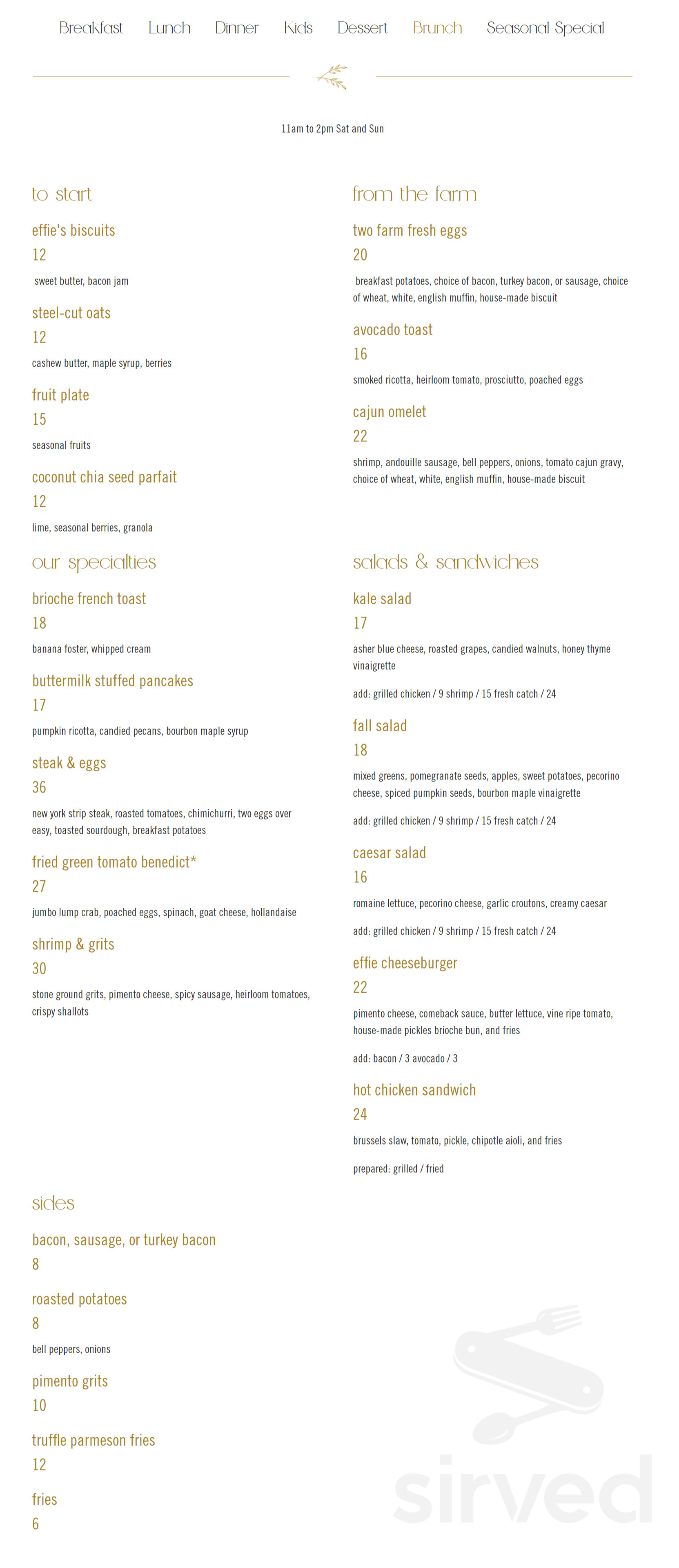 Ovide menu in Miramar Beach, Florida, USA