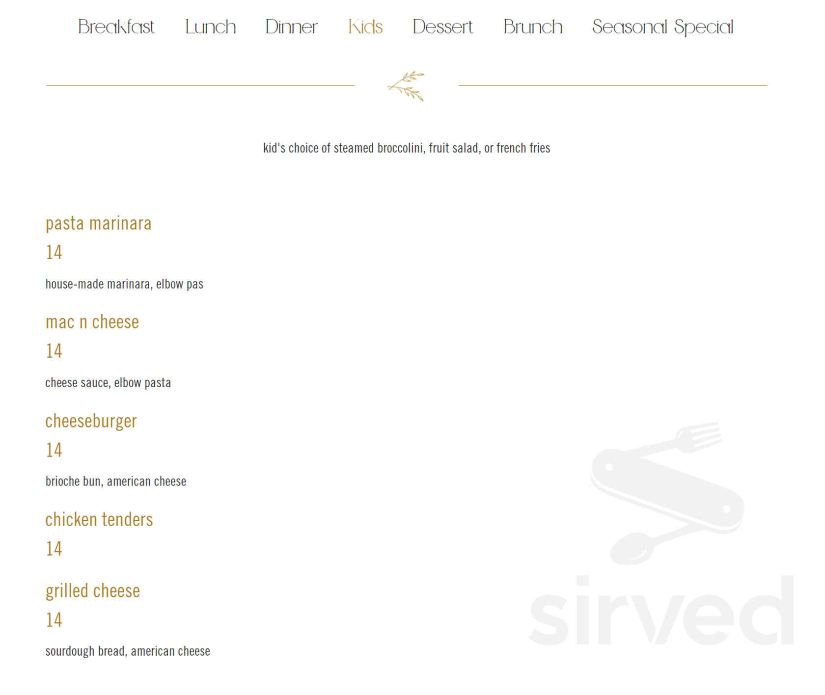 Ovide menu in Miramar Beach, Florida, USA