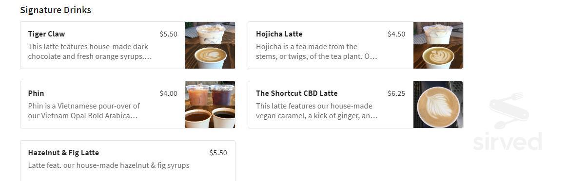 Uncommon Coffee menu in Essex Junction, Vermont, USA