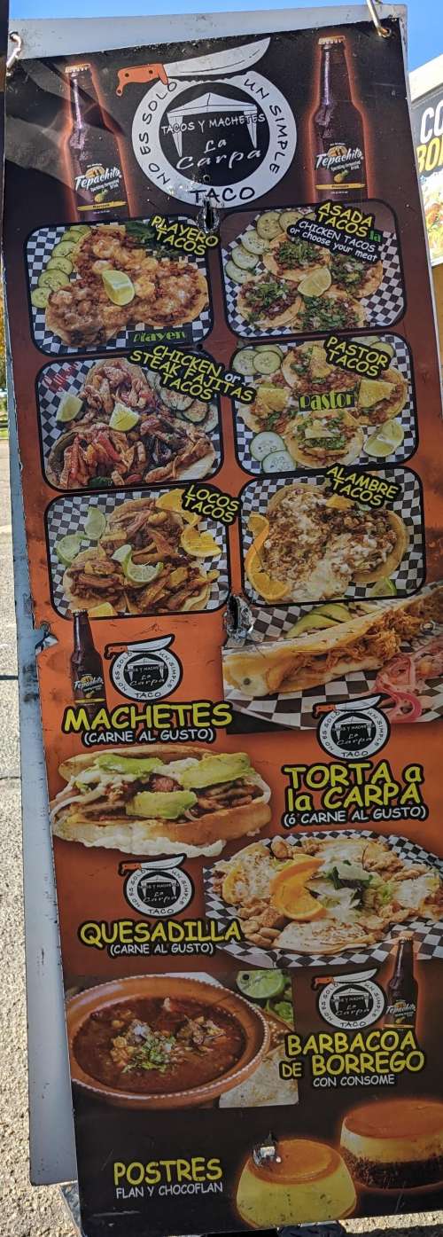 Tacos Y Machetes la Carpa menu in Aurora, Colorado, USA
