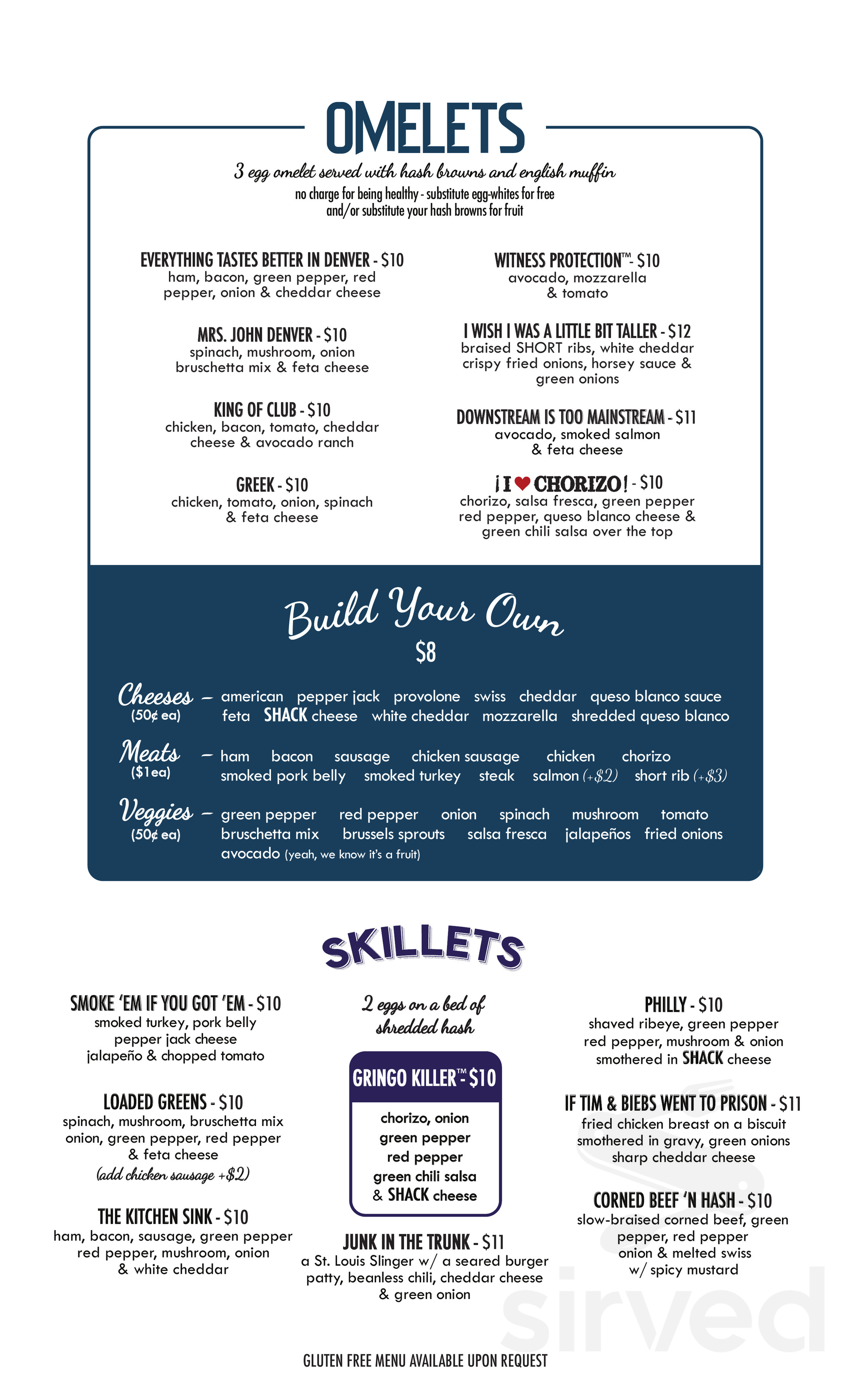 Menu - Chesterfield MO's Shack Breakfast & Lunch | Sirved