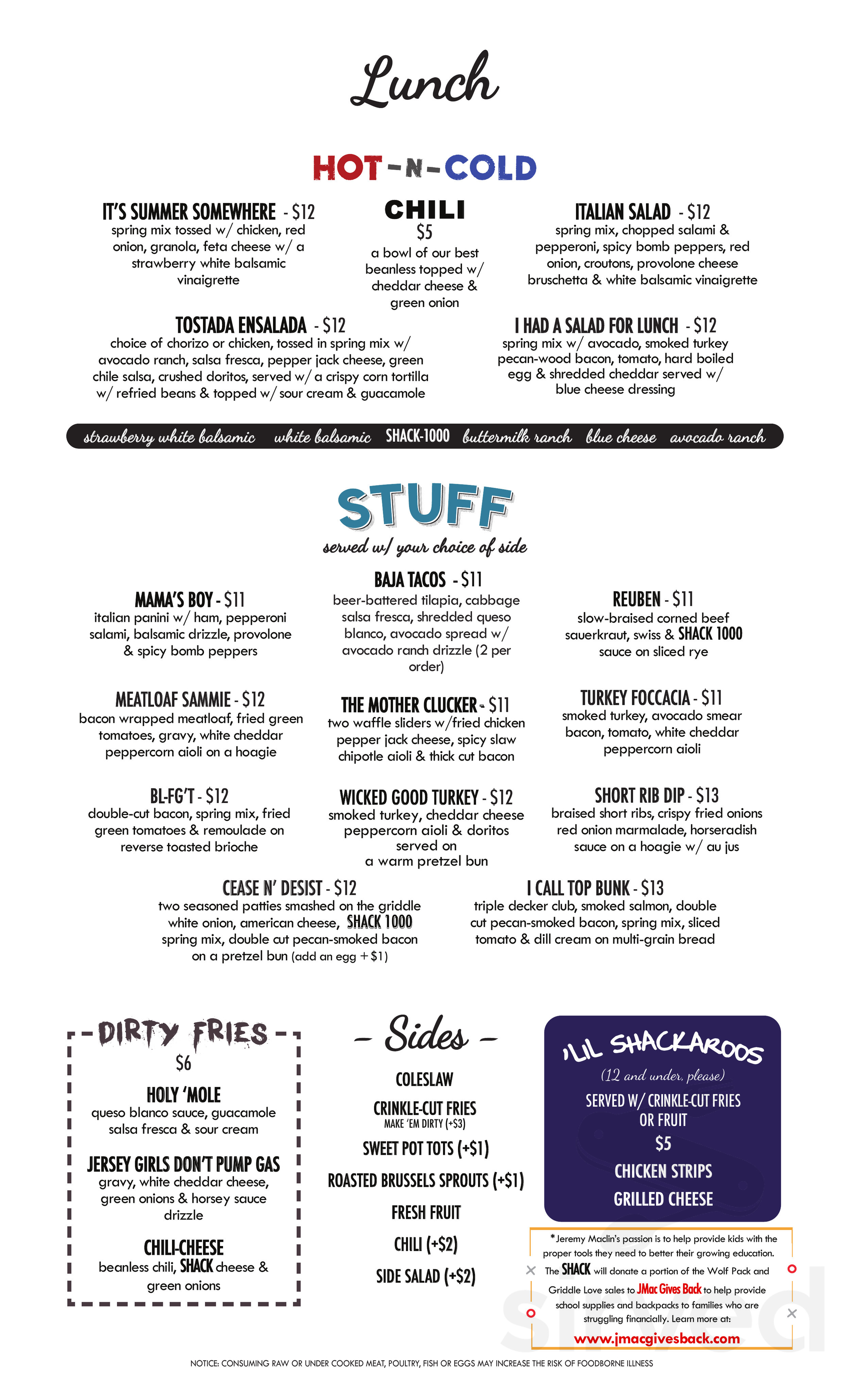 Shack Breakfast & Lunch menu in Chesterfield, Missouri, USA