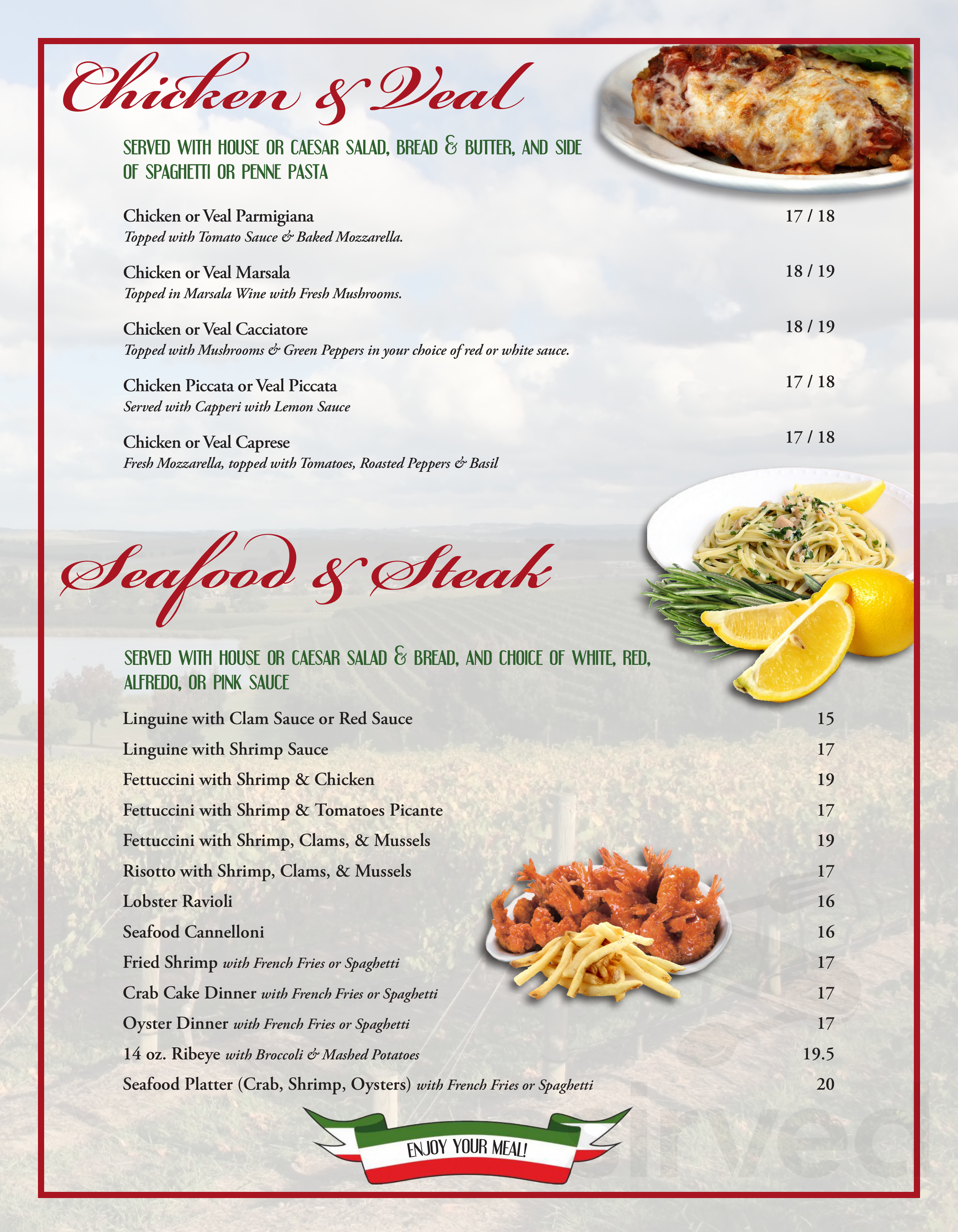 Menu - Mechanicsville VA's Anna's Italian Restaurant & Pizzeria | Sirved