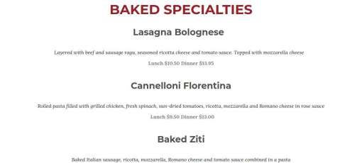 Menu for Doro’s Italian Restaurant in Calhoun, GA | Sirved