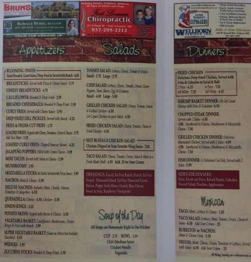 Al's Place Pizza menu in Fort Loramie, Ohio, USA