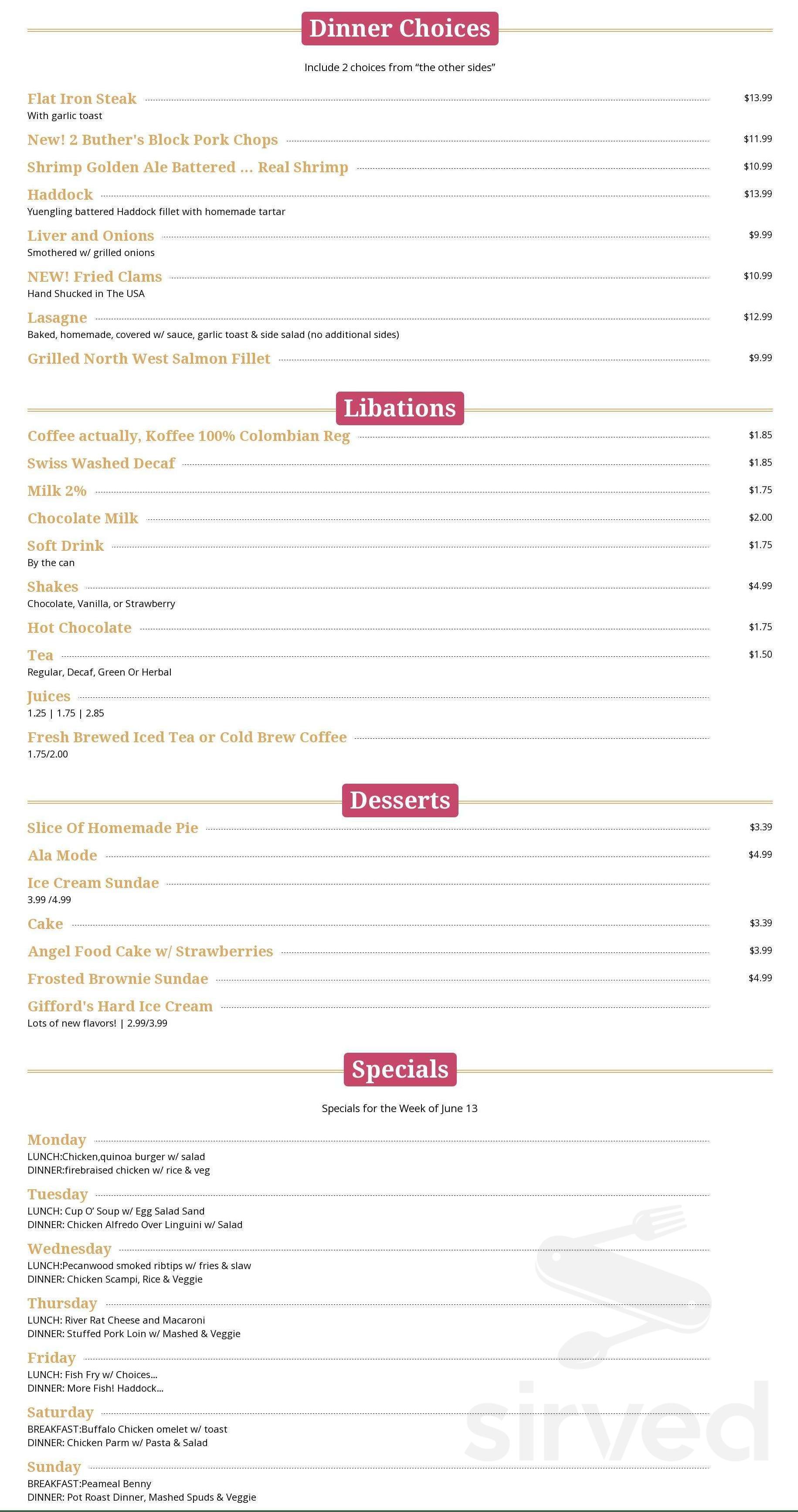 Koffee Kove Restaurant menu in Clayton, New York, USA