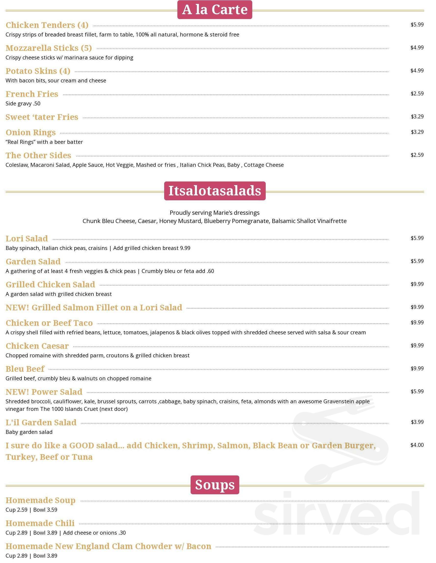 Koffee Kove Restaurant menu in Clayton, New York, USA