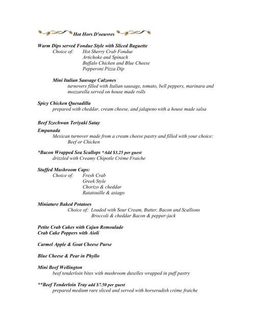 Riverfront Cafe & Catering menu in Jacksonville, Florida, USA