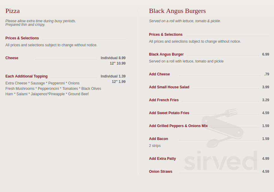 Menu for Papa Dante's Italian Restaurant in Converse, Texas, United States