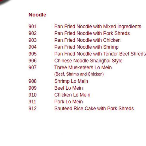 Yang Chow Restaurant menu in Los Angeles, California, USA