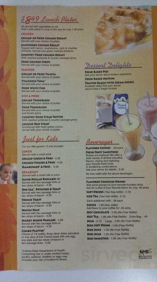 Frittatas Restaurant menu in Kokomo, Indiana, USA