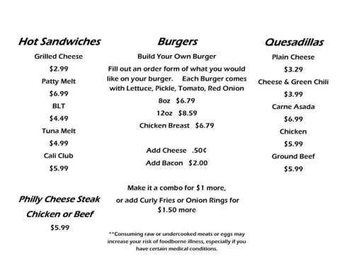 Vekol Cafe (inside Vekol Market) menu in Maricopa, Arizona, USA