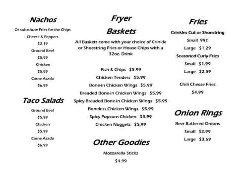Vekol Cafe (inside Vekol Market) menu in Maricopa, Arizona, USA