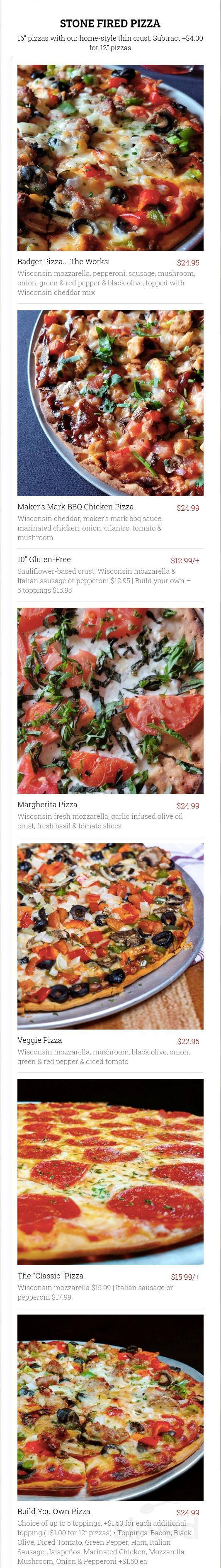 Menu - Richfield WI's Badger Burger Company Richfield | Sirved