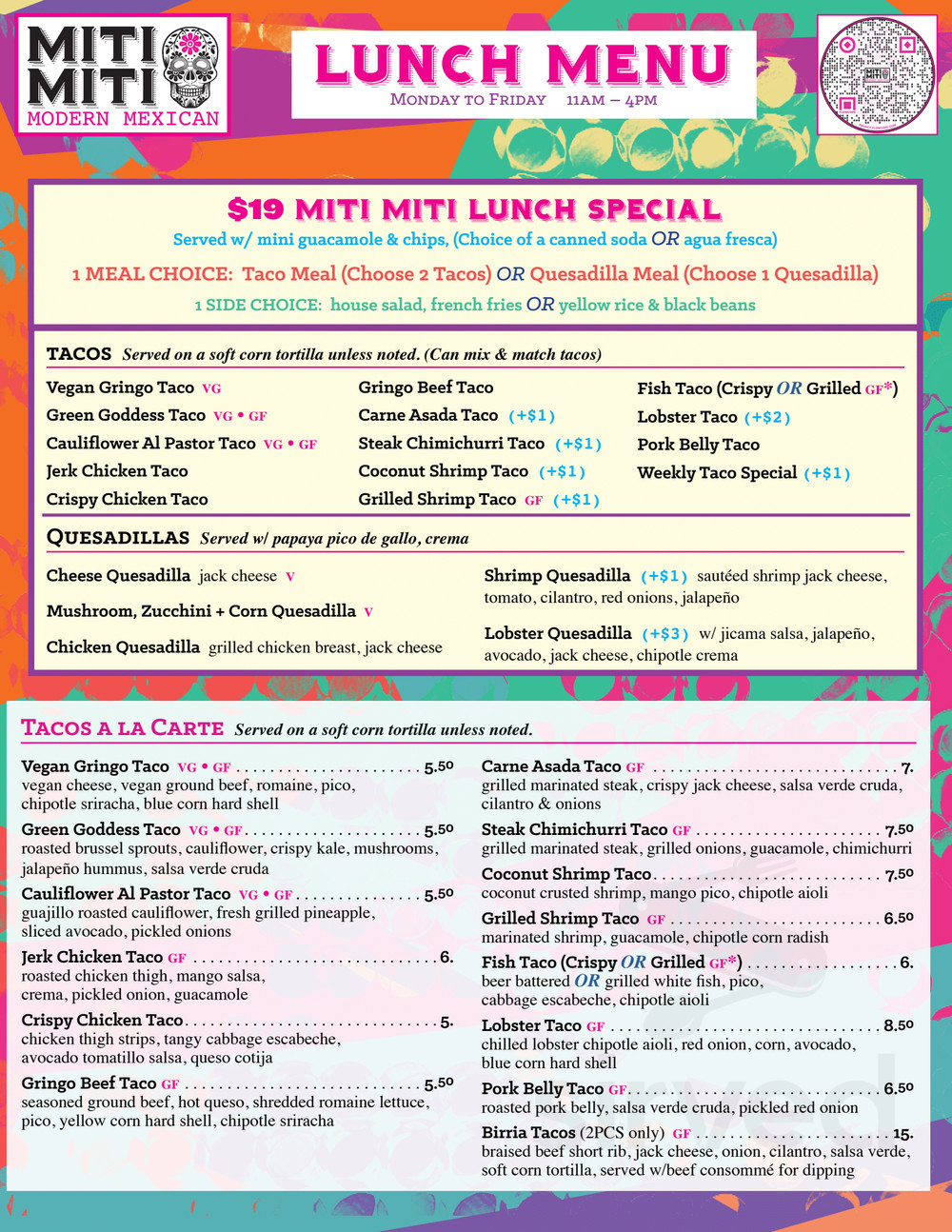 Miti Miti menu in Brooklyn, New York, USA
