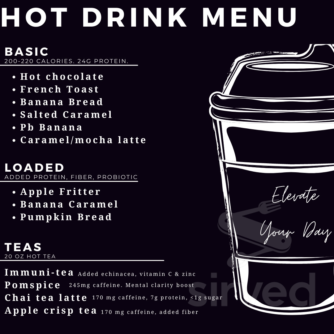 Menu - Eden Prairie MN's Elevate Eden Prairie Nutrition | Sirved