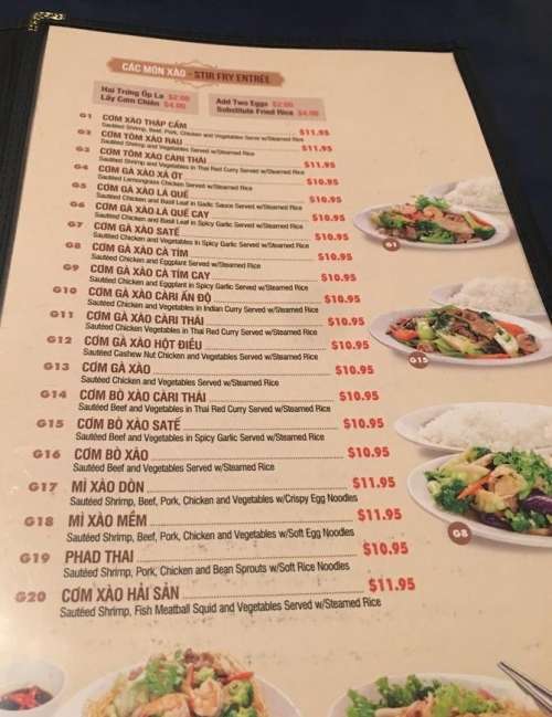 What The Pho menu in Duluth, Georgia, USA
