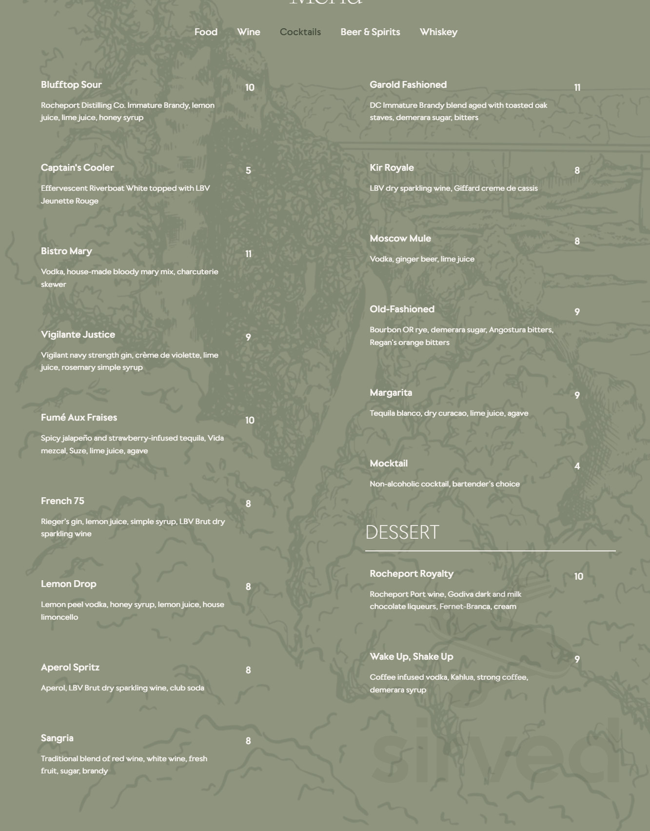 The A-Frame Winegarden on The Blufftop at Rocheport menu in Rocheport ...