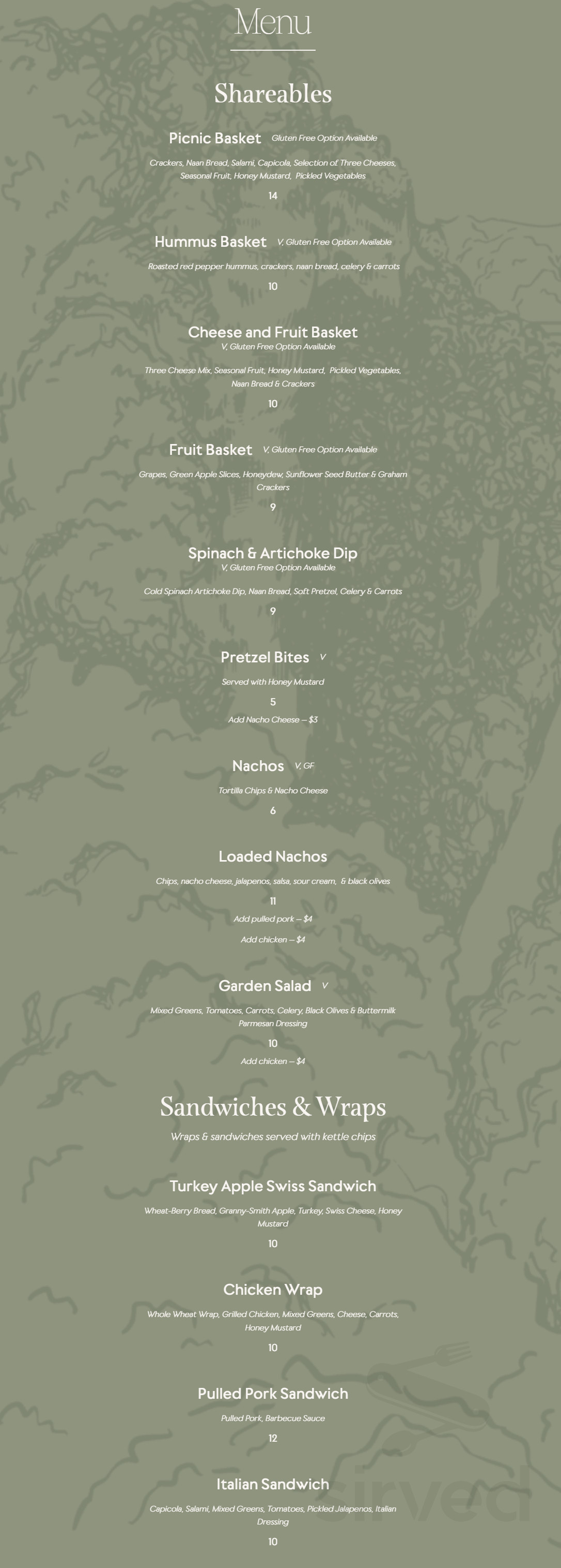 The A-Frame Winegarden on The Blufftop at Rocheport menu in Rocheport ...