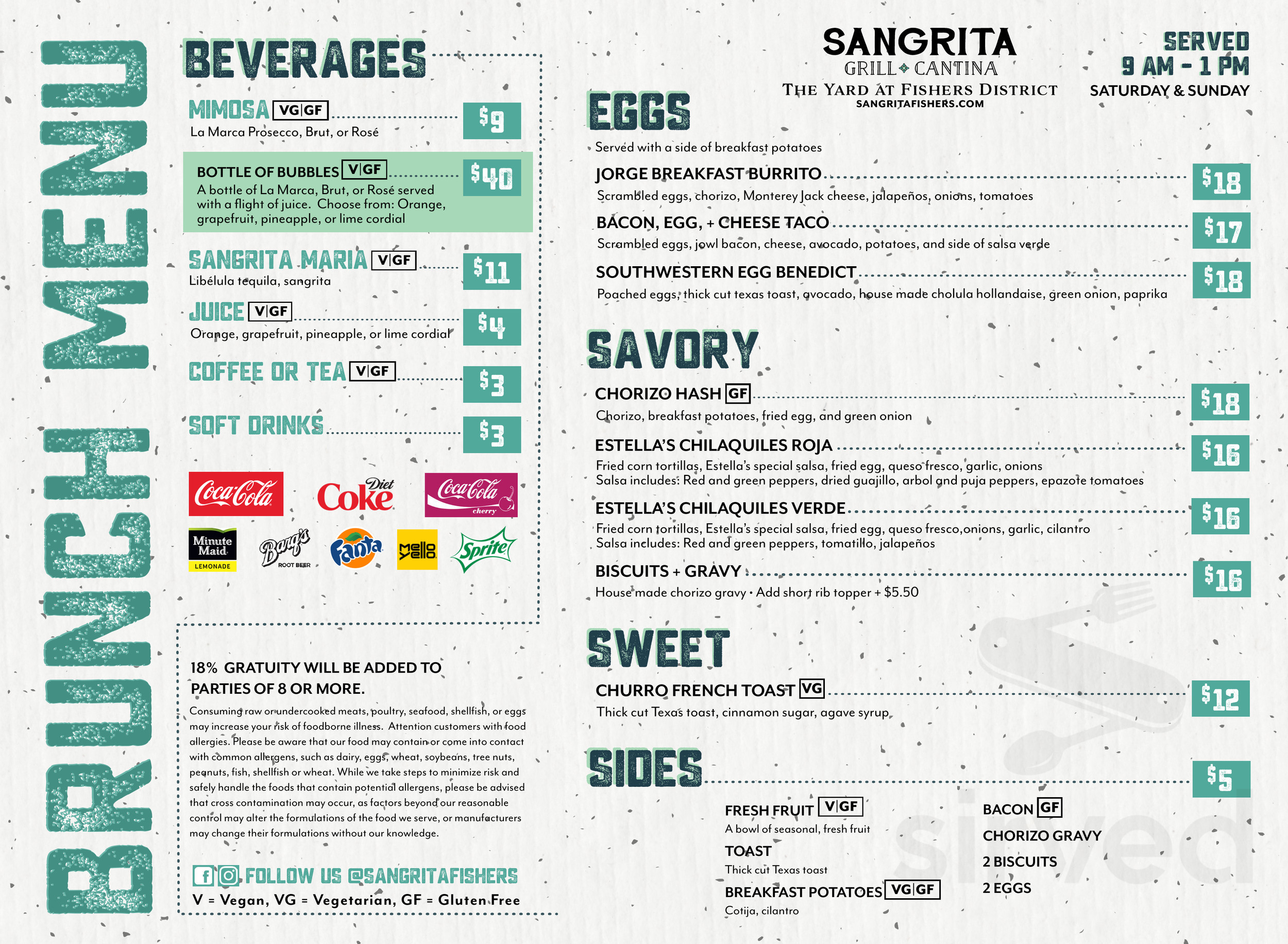 Menu - Fishers IN's Sangrita Grill + Cantina | Sirved