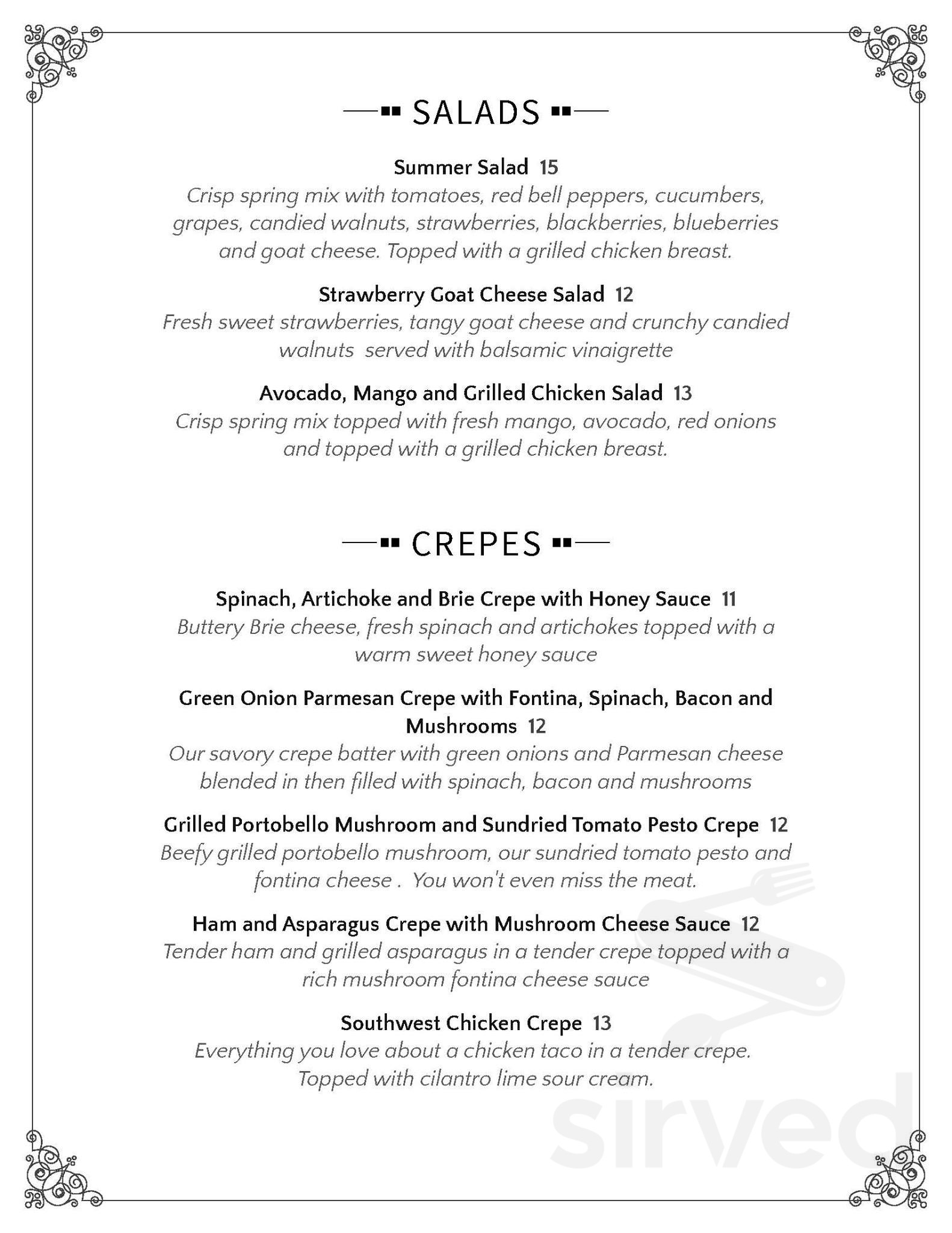 The Mills Downtown Bistro menu in Elizabeth City, North Carolina, USA