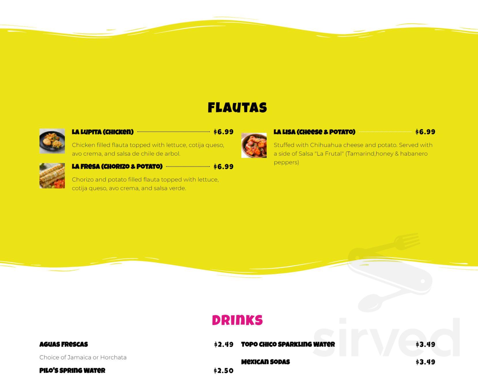 Pilo's Tequila Garden Wynwood menu in Miami, Florida, USA