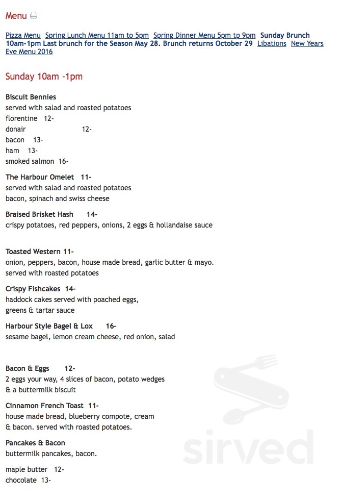 Menu - Indian Harbour NS's Rhubarb | Sirved