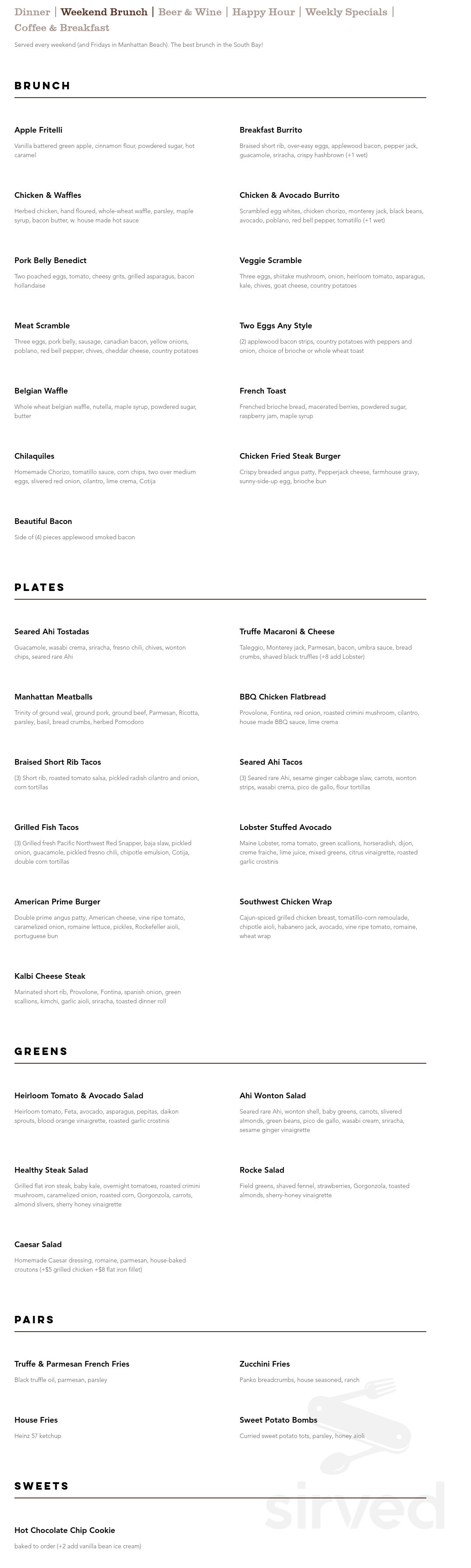 Rockefeller - Hermosa Beach menus in Hermosa Beach, California, United ...