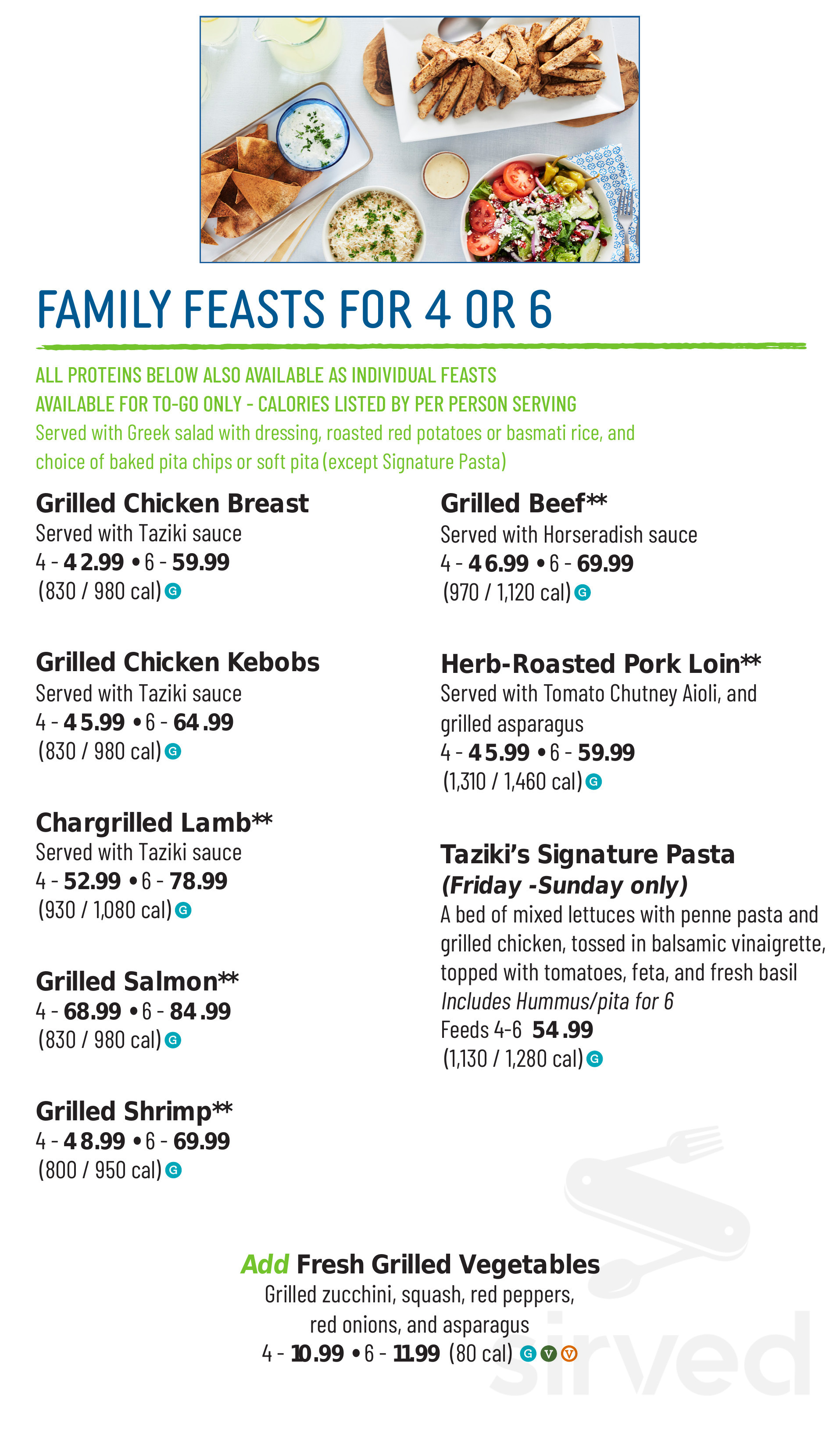 Taziki's Mediterranean Cafe - Powell menu in Knoxville, Tennessee, USA