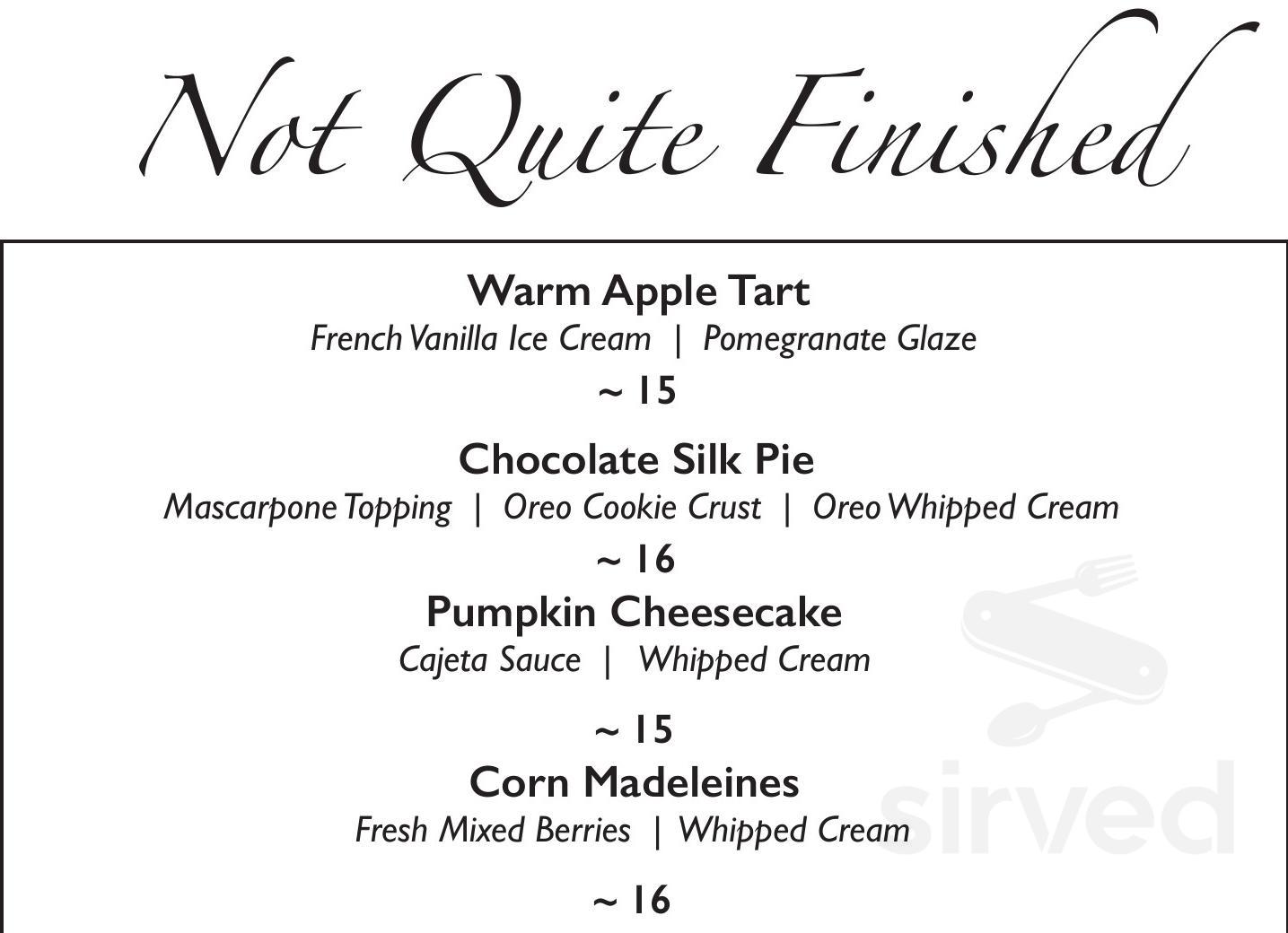 CdM Restaurant menu in Corona Del Mar, California, USA