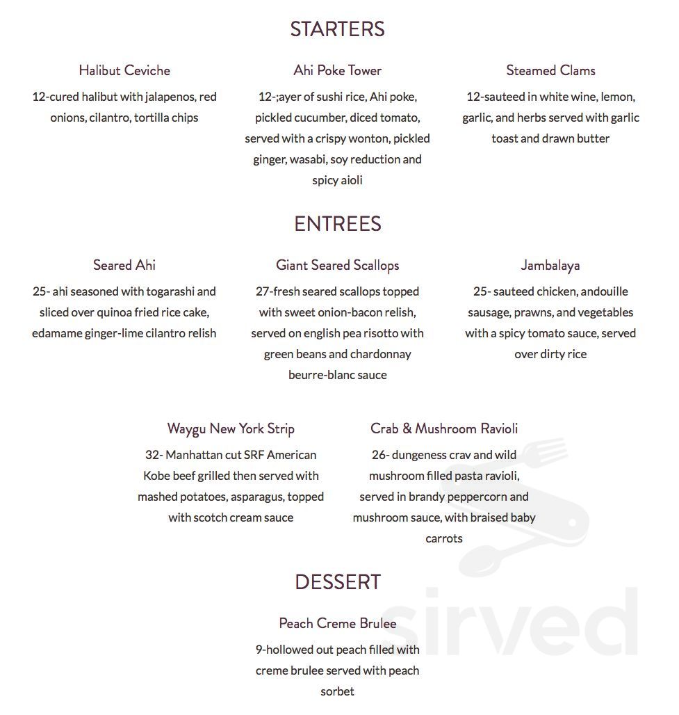 Zesta Cucina menu in Yakima, Washington, USA