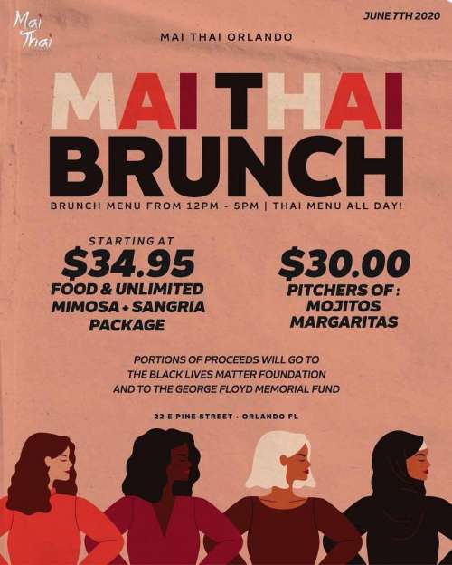 Mai Thai menu in Orlando, Florida, USA