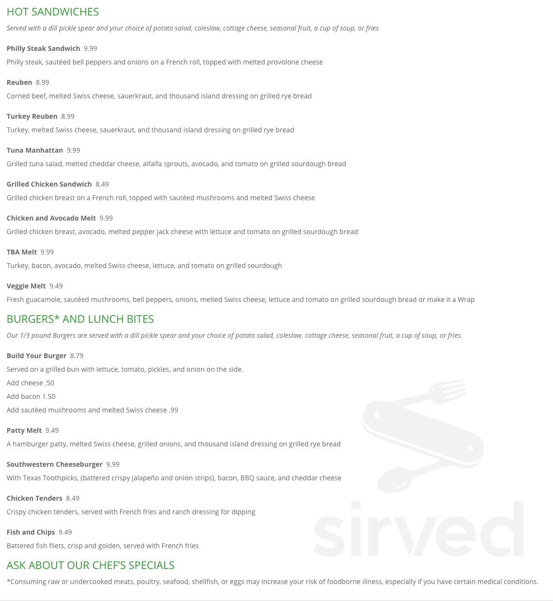 Menu - Colorado Springs CO's New Day Cafe | Sirved