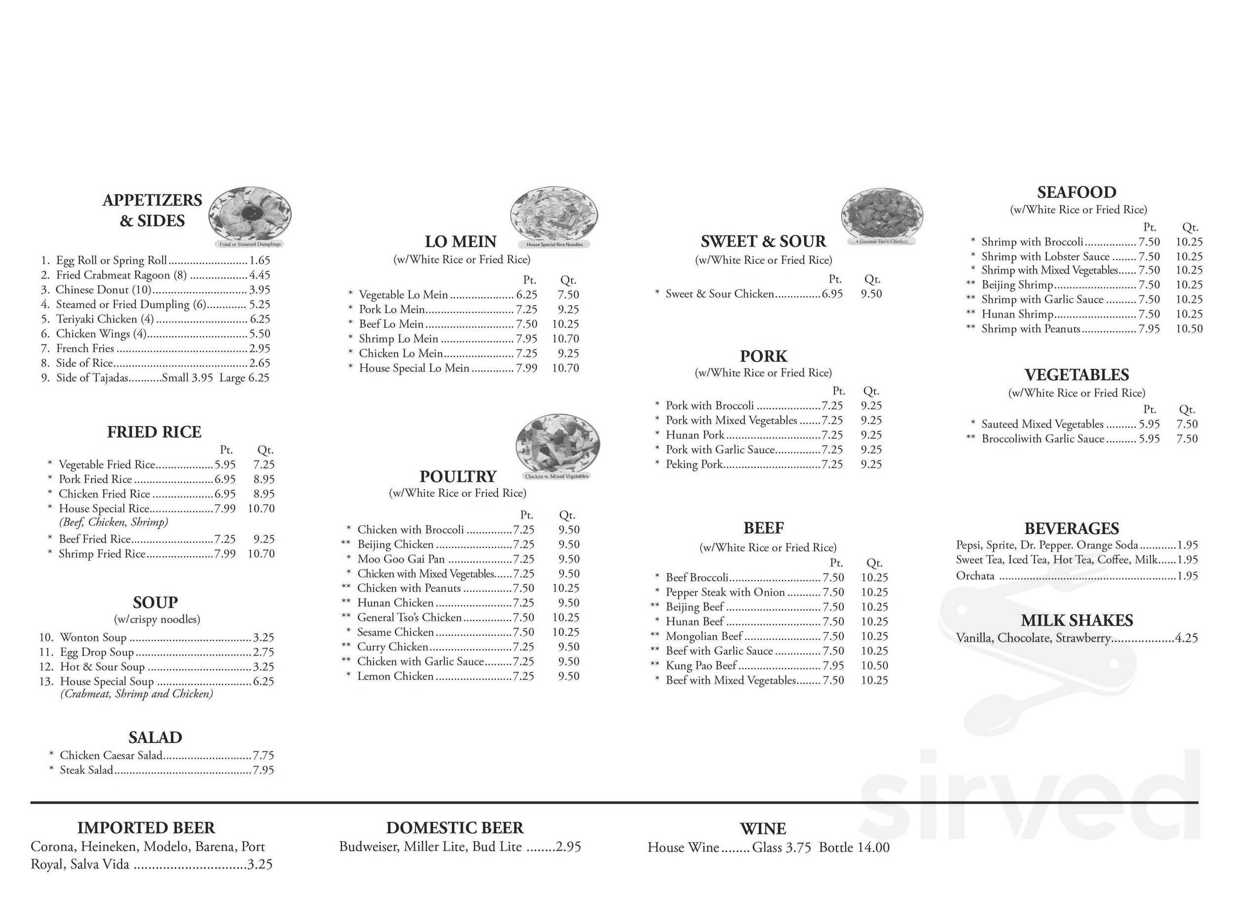 Beijing Restaurant menu in Roanoke, Virginia, USA