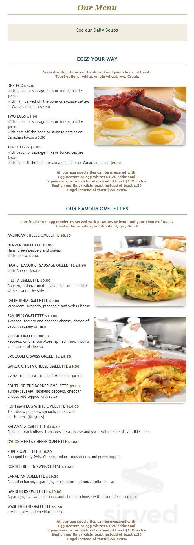 George's Family Restaurant menu in Oak Park, Illinois, USA