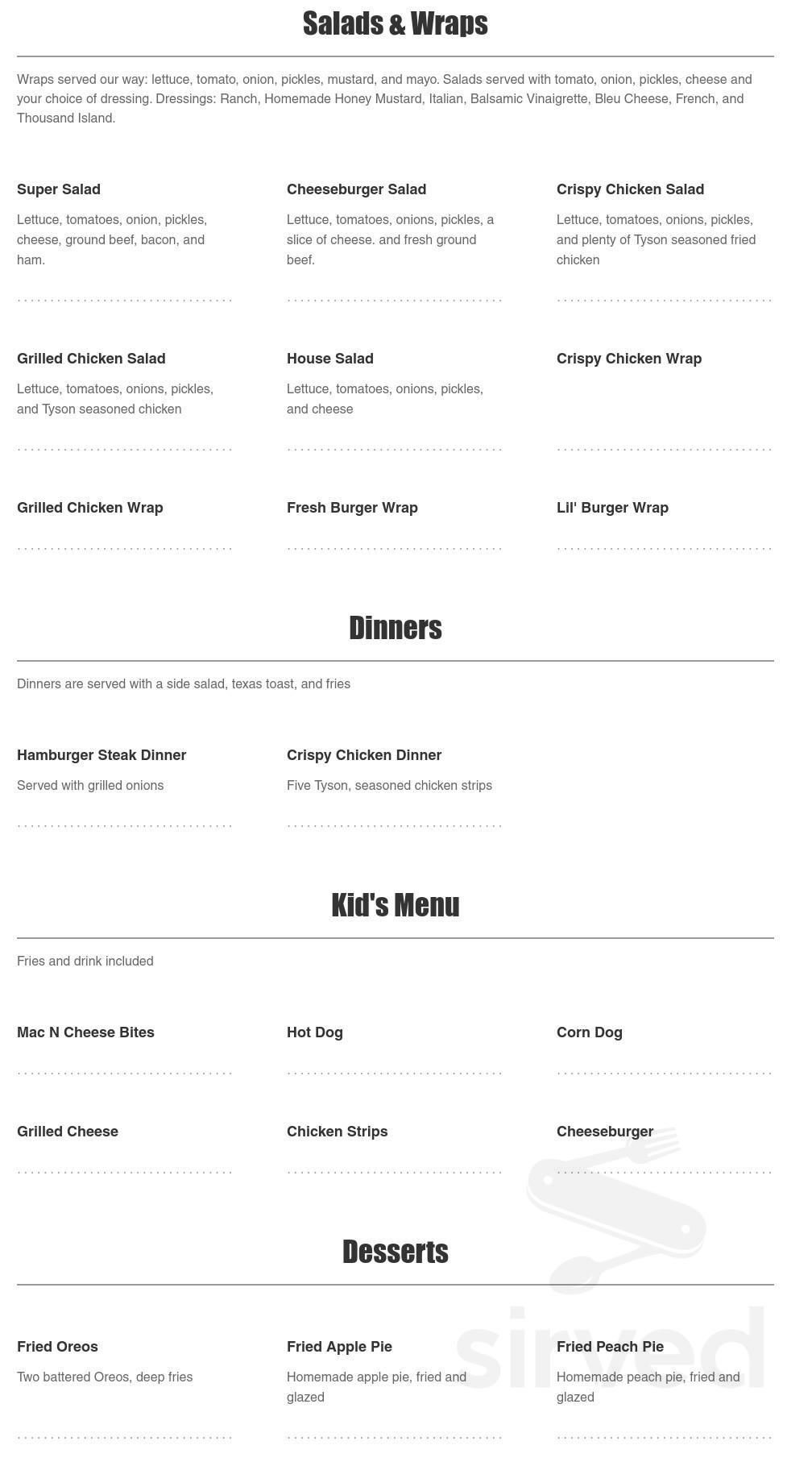 Fresh Burger Grill menus in Ringgold, Georgia, United States